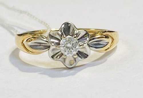Золотое кольцо с бриллиантом (19700)*