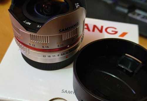 Объектив Samyang 7.5mm micro 4/3 mft