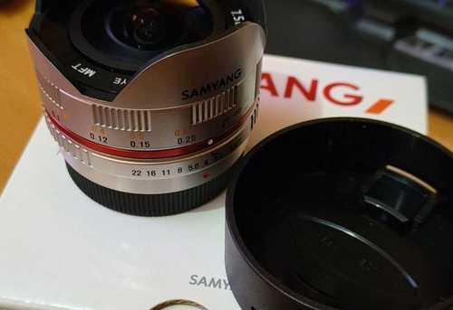 Объектив Samyang 7.5mm micro 4/3 mft