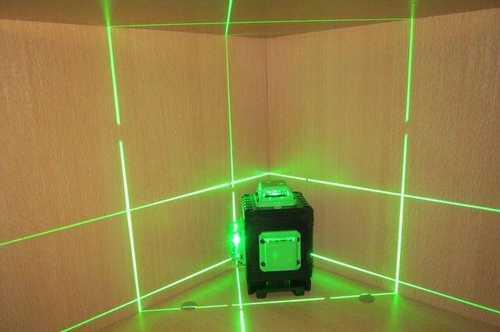 Лазерный уровень 4D 360 зеленый