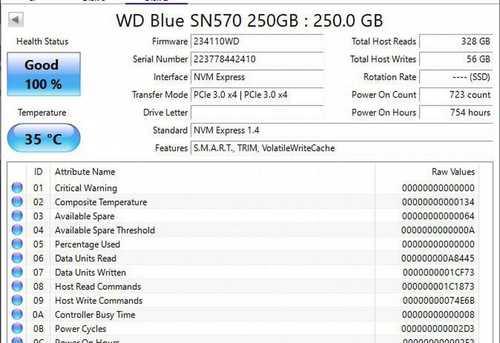 SSD WD SN570 250Gb