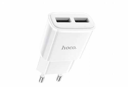 Блок питания hoco C88A 2xUSB 2.4A+microUSB белый