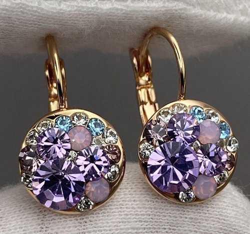 Серьги камнями Swarovski, новые