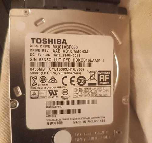 Toshiba hdd 2.5 500gb