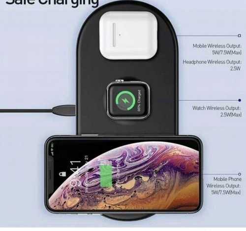 Baseus 3 в wireless charger зарядка беспроводная