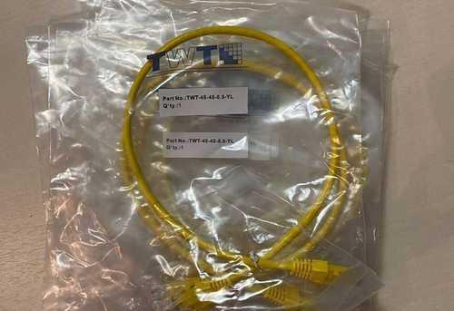 Патч-корд желтый 50cм TWT RJ45 UTP cat.5e