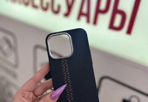 Чехол на iPhone 14 pro карбон