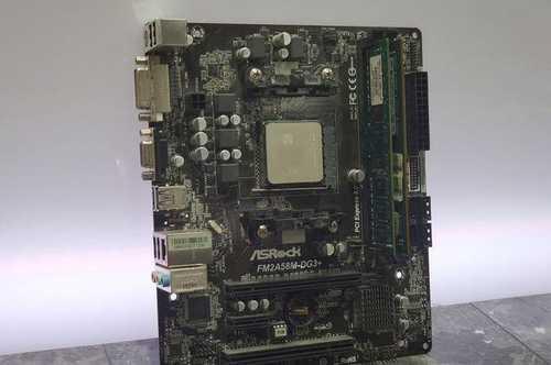 ASRock FM2A58M-DG3+ + A6-7400K + 4Gb