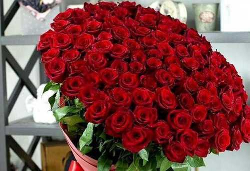 Букет из 101 красных роз Цветы