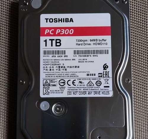 Жесткий диск HHD 1TB toshiba как новый