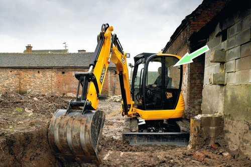 Стекло кузовное левое для JCB 8035 ZTS