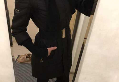 Пальто женское демисезонное чёрное, 42 размер