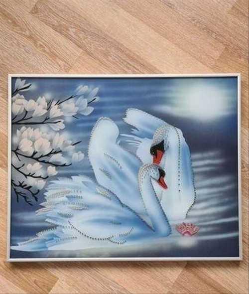 Картина Swarovski "Лебединая верность"