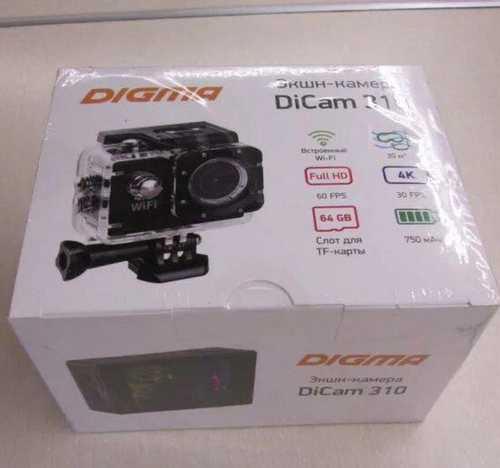 Экшн-камера Digma DiCam 310 + наголовник +SD карта