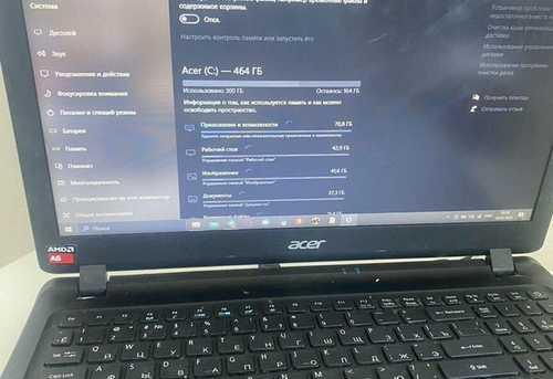 15.6" Acer ASPIRE ES1-523, 500 ГБ, A6-7310, RAM 4 ГБ, Radeon R4