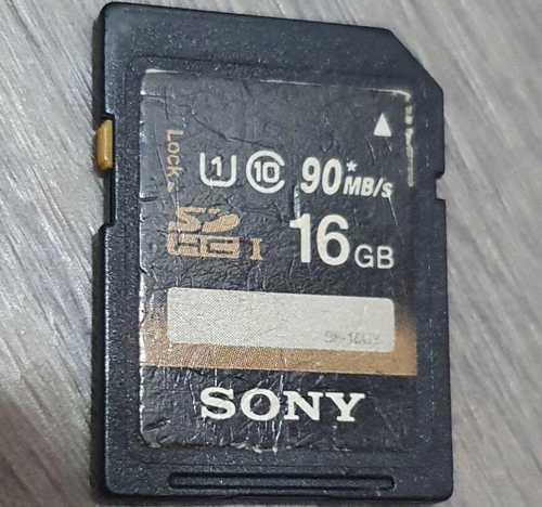 Скоростная карта памяти SD sdhc Sony 16gb u1