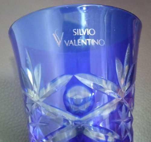 Бокалы синий хрусталь. valentino