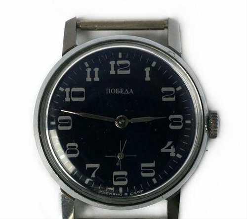 Часы Победа 2602 синий циферблат СССР винтаж 1980е