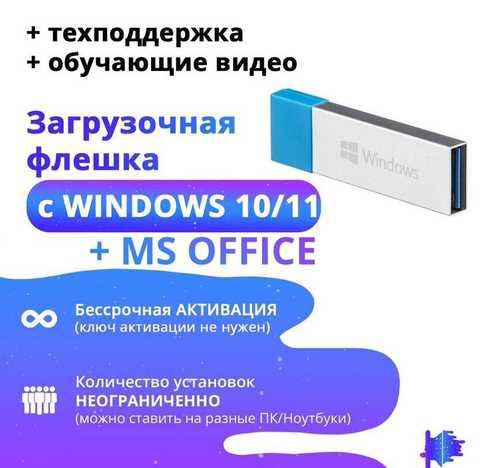 Загрузочная флешка с Windows 10 и 11 (2в1) +офис