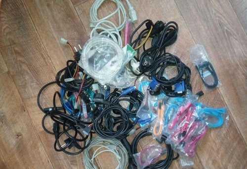 Провода, кабели, переходники, мешок всего