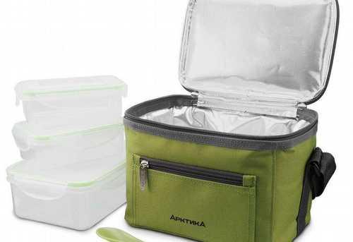 Ланч-сумка зелёная с контенерами Арктика, 2.5 литр