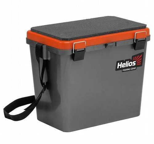 Ящик рыболовный зимний helios 19 л (1 секция) (серый/оранжевый)
