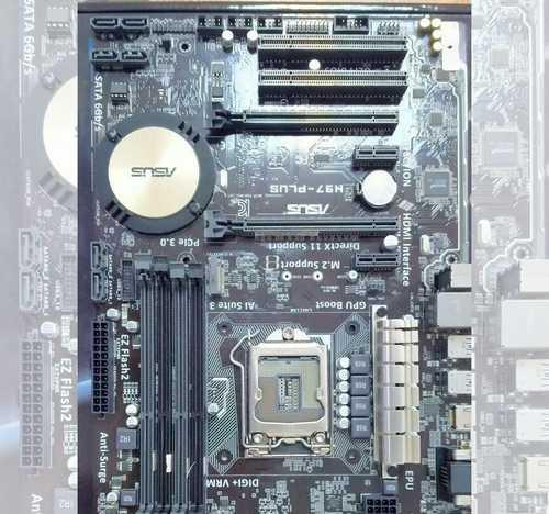 Материнская плата asus H97-plus, LGA 1150, Intel H