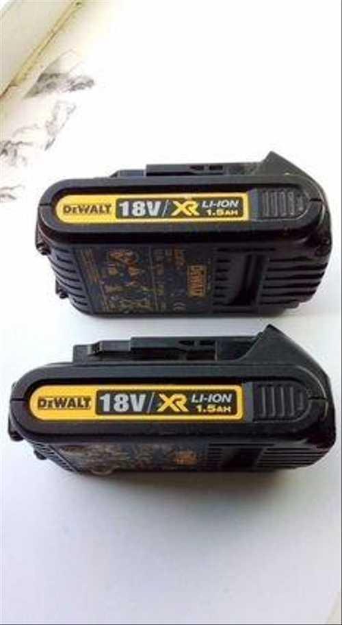Два аккумулятора dewalt DCB181 1.5Ah