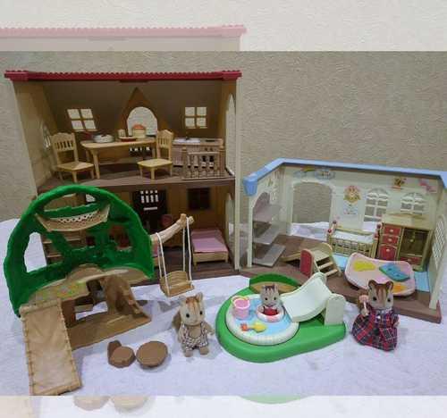 Sylvanian families домик с мебелью и наборами