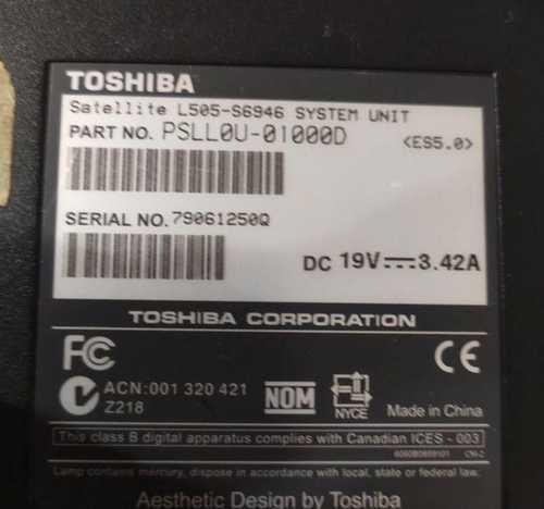 Ноутбук toshiba satellite L505