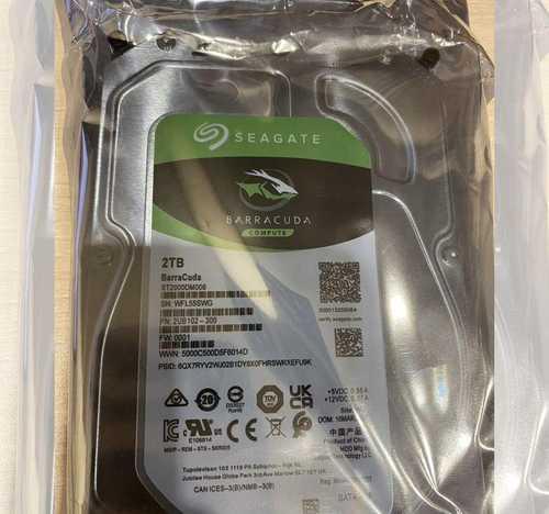 2 тб Жесткий диск Seagate BarraCuda ST2000DM008