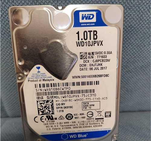 Жёсткий диск 2.5 WD Blue wd10jpvx