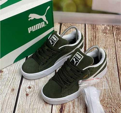 Кроссовки puma suede xl хаки