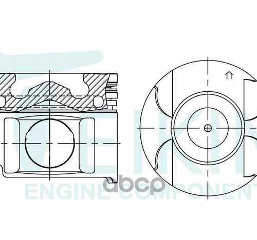 Поршень (к-т 4 шт с охлаждением) toyota hilux S