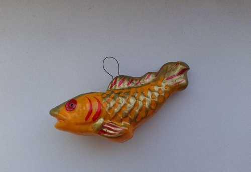 Елочная игрушка СССР Золотая рыбка