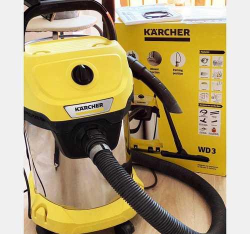 Строительный пылесос karcher wd 3