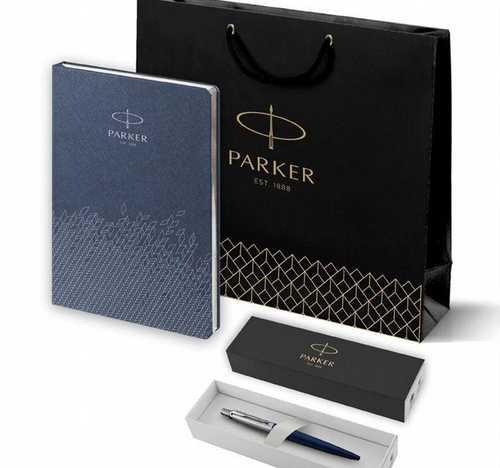 Подарочный набор: Шариковая ручка Parker Jotter   ежедневник, синий