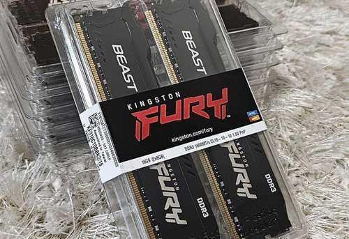 DDR3 Kingston fury Beast 16Gb (2x8GB) 1600мгц (Нов