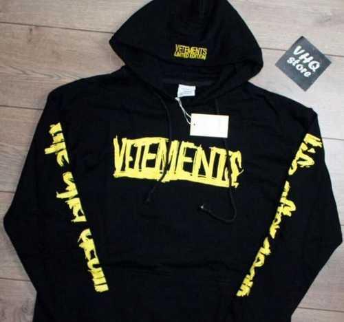 Худи vetements чёрное oversize (Арт.96773)