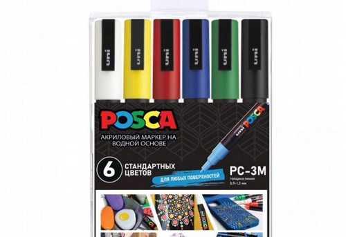 Набор маркеров Uni posca PC-3M 0,9-1,3мм 6 цветов