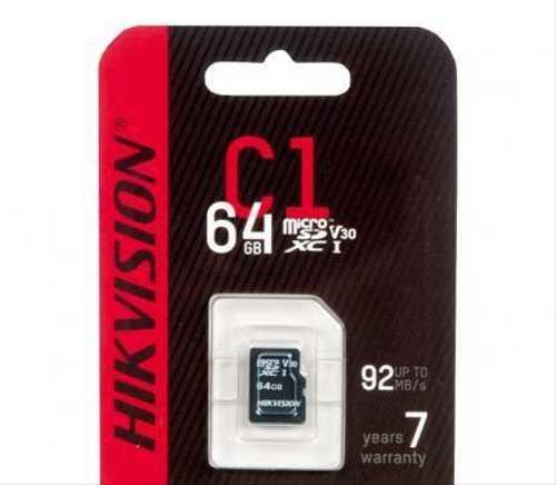 Карта памяти microsdhc 64Gb hikvision Class 10 HS