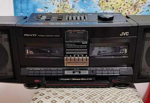Магнитофон двухкассетный jvc pc-v77v