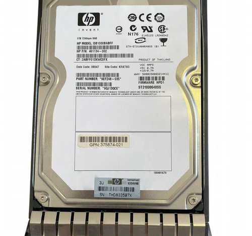 Жесткий диск HP DB1000babff 1Tb SAS 3,5" HDD