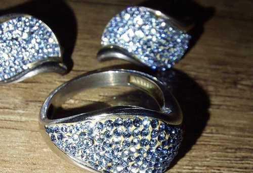 Серебро серьги и кольцо