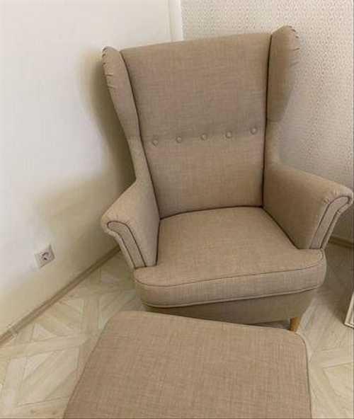 Кресло IKEA strandmon пуфик