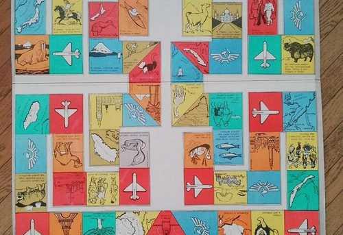 Игра настольная 70х годов "самолетики и карточки"