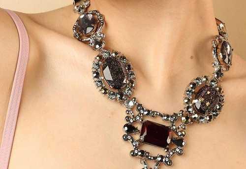 Массивное ожерелье колье бижутерия Zara Тренд