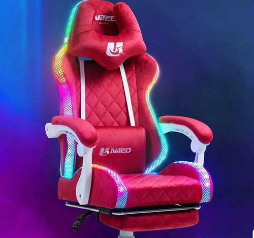 Кресло компьютерное united gamer pink flash, RGB