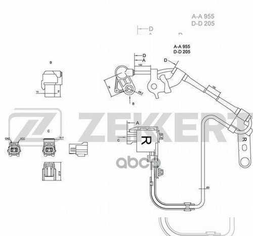 Датчик ABS передн. прав. Mazda 6 02- se-6073