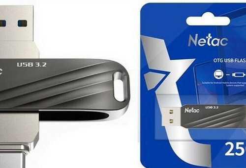 Флешка 128 Гб USB 3.0 Netac US11 Dual серебро (USB
